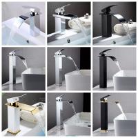 China SUS304 Waterfall Bathroom Sink Faucet Single Hole 1.2GPM Chrome Gold Rose Gold for sale