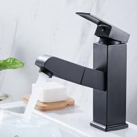 China SUS304 Pull Out Single Handle Basin Mixer Single Hole In Matte Black for sale