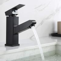 China SUS304 Pull Out Single Handle Basin Mixer Single Hole In Matte Black for sale