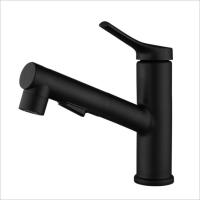 China SUS304 Stainless Steel Pull Out Single Hole Basin Mixer 1.2 GPM Matte Black for sale