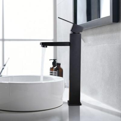 China SUS304 Stainless Steel Single Hole Vessel Basin Mixer Faucet Chrome Matte Black Gold 1.2GPM for sale