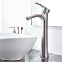 China SUS304 Stainless Steel Single Hole Basin Mixer Faucet 1.2GPM SN Finish for sale
