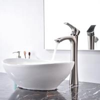 China SUS304 Stainless Steel Single Hole Basin Mixer Faucet 1.2GPM SN Finish for sale