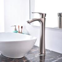 China SUS304 Stainless Steel Single Hole Basin Mixer Faucet 1.2GPM SN Finish for sale