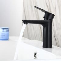 China SUS304 Stainless Steel Single Hole Single Handle Basin Mixer Matte Black 1.2GPM for sale