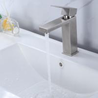 China SUS304 Stainless Steel Single Hole Single Handle Basin Mixer Faucet Matte Black 1.2GPM for sale