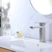 China SUS304 Stainless Steel Single Hole Single Handle Basin Mixer Faucet Matte Black 1.2GPM for sale
