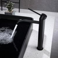 China SUS304 Stainless Steel Single Handle Basin Mixer 1.2 GPM Chrome Matte Black for sale