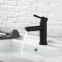 China SUS304 Stainless Steel Single Hole Single Handle Basin Mixer 1.2GPM Matte Black for sale