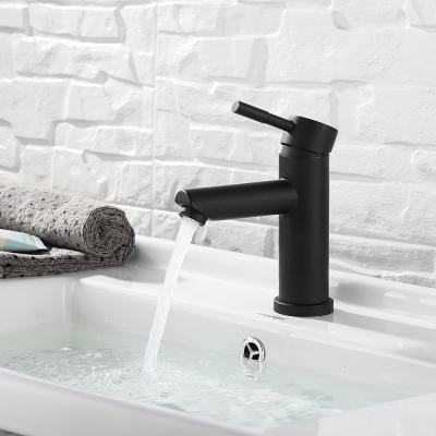 China SUS304 Stainless Steel Single Hole Single Handle Basin Mixer 1.2GPM Matte Black for sale