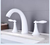 China Brass 8 Inch Widespread 2 Handle Bathroom Faucet Chrome Matte Black Gold 1.2 GPM for sale