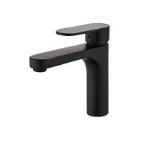 China Brass Single Hole Single Handle Basin Mixer Tap In Matte Black for sale