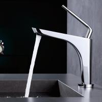 China Brass Modern Single Hole Single Lever Basin Mixer Faucet Chrome Gold Grey 1.2GPM for sale