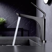China Brass Modern Single Hole Single Lever Basin Mixer Faucet Chrome Gold Grey 1.2GPM for sale