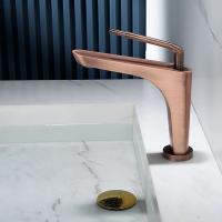 China Brass Modern Single Hole Single Lever Basin Mixer Faucet Chrome Gold Grey 1.2GPM for sale
