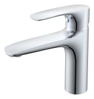 China Brass Modern Single Hole Single Handle Basin Mixer in Chrome Matte Black for sale