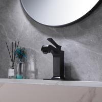 China Brass Modern Single Hole Single Handle Basin Mixer in Chrome Matte Black for sale