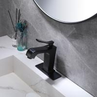 China Brass Modern Single Hole Single Handle Basin Mixer in Chrome Matte Black for sale