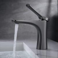 China Brass Modern Single Hole Single Handle Basin Mixer Chrome Matte Black Gold Grey 1.2GPM for sale