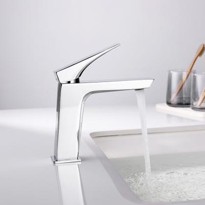 China Hotel Villa Stainless Steel Mixer Tap Single Lever Basin Faucet 1.2GPM for sale