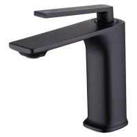 China Single Hole Matte Black Bathroom Taps Deck Mounted Single Lever Basin Mixer for sale