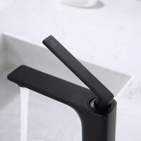 China Single Hole Matte Black Bathroom Taps Deck Mounted Single Lever Basin Mixer for sale