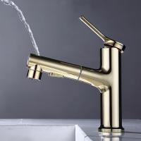 China Brass Pull Out 360 Swivel Single Hole Basin Mixer Faucet Matte Black 1.2GPM for sale