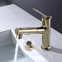China Brass Pull Out 360 Swivel Single Hole Basin Mixer Faucet Matte Black 1.2GPM for sale