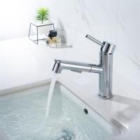 China Brass Pull-Out 360°Swivel Single Hole Single Handle Basin Mixer In Chrome for sale