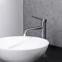 China SUS304 Stainless Steel Single Hole Basin Mixer Faucet 1.2GPM Matte Black for sale