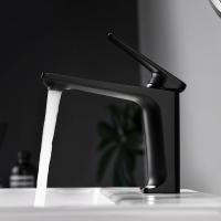 China Brass Single Hole Single Handle Basin Mixer Tap in Matte Black for sale