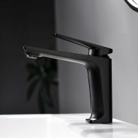 China Brass Single Hole Single Handle Basin Mixer Tap in Matte Black for sale