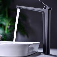 China Brass Vessel Single Hole Single Handle Basin Mixer Tap in Matte Black for sale