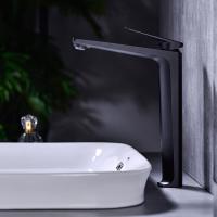 China Brass Vessel Single Hole Single Handle Basin Mixer Tap in Matte Black for sale