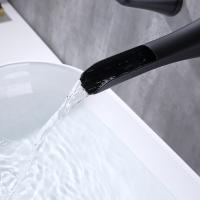 China Brass 8 Inch Widespread 2 Handle Wall Mount Bathroom Faucet Matte Black Gold 1.2 GPM for sale