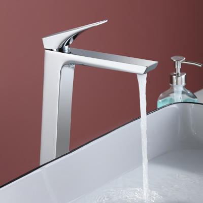 China Brass Vessel Single Hole Single Handle Basin Mixer Tap in Chrome for sale