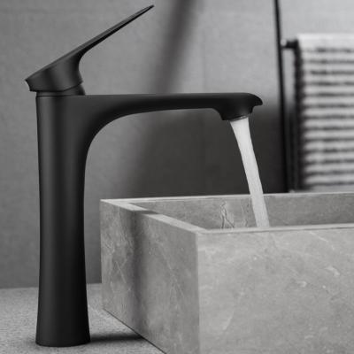 China Brass Single Hole Basin Mixer Tap Chrome Matte Black 1.2GPM 96h NSS for sale