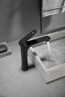China Brass Single Hole Basin Mixer Tap Chrome Matte Black 1.2GPM 96h NSS for sale