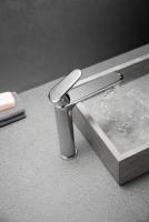 China Brass Vessel Single Hole Single Handle Basin Mixer Tap in Chrome  Grey for sale