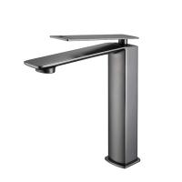 China Brass Vessel Single Hole Single Handle Basin Mixer Tap in Grey for sale
