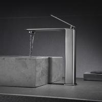 China Brass Vessel Single Hole Single Handle Basin Mixer Tap in Grey for sale