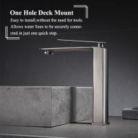 China Brass Vessel Single Hole Single Handle Basin Mixer Tap in Grey for sale