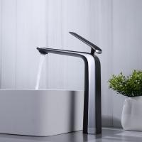China Brass Modern Single Hole Vessel Sink Faucet 1.2GPM Grey for Hotel Villa for sale