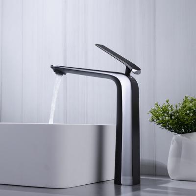 China Brass Modern Single Hole Vessel Sink Faucet 1.2GPM Grey for Hotel Villa for sale