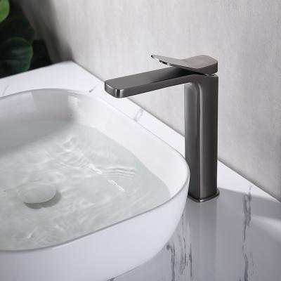 China Deck Mounted Single Handle Basin Mixer High Pressure Vessel Sink Faucet Brass Chrome 1.2GPM for sale