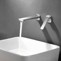 China Brass Modern Wall Mounted Single Handle Basin Mixer In Matte Black Chrome Gold Grey for sale