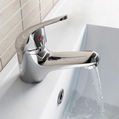 China Brass Single Hole Single Handle Basin Mixer In Chrome for sale