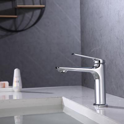 China Brass Modern Single Hole Single Handle Basin Mixer In Chrome Matte Black Gold for sale