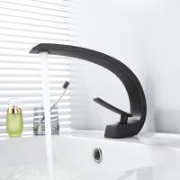 China Brass Modern Single Hole Single Handle Basin Mixer In Chrome Matte Black for sale