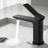 China Brass Modern Single Hole Single Handle Basin Mixer in Matte Black Grey for sale
